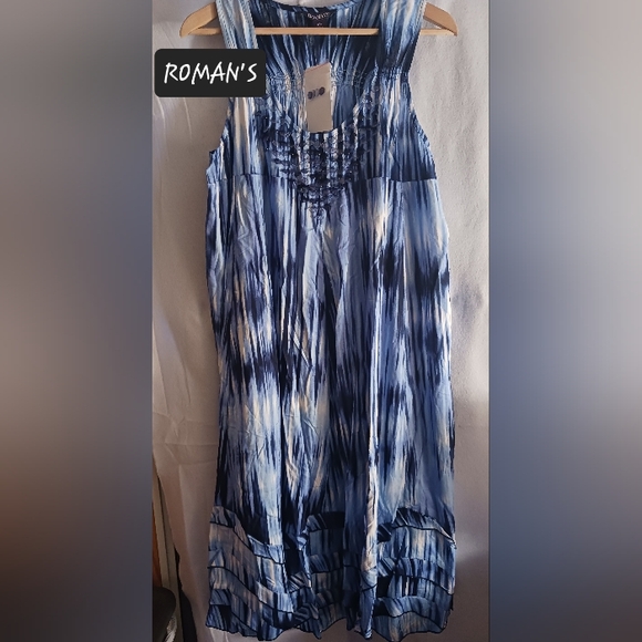Roaman's | Dresses | Romans Summer Dress Womens Plus Size 8 Or 18w New ...
